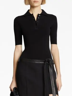 Proenza Schouler Short-sleeved Knitted Polo Bodysuit