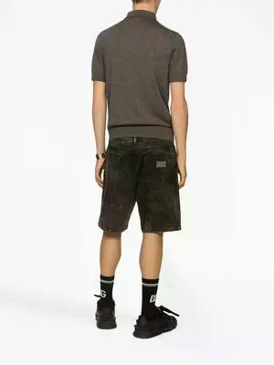 Dolce & Gabbana Logo-tag Wool Polo Shirt - Grey