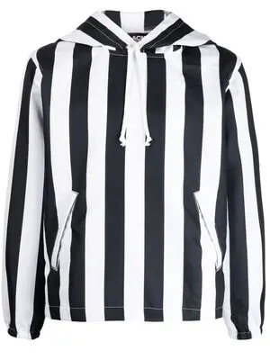 Comme Des Garçons Striped Long-sleeved Hoodie