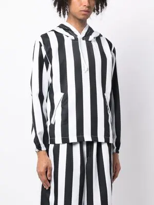 Comme Des Garçons Striped Long-sleeved Hoodie