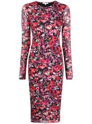 Patrizia Pepe Floral-print Tulle Midi Dress