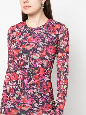 Patrizia Pepe Floral-print Tulle Midi Dress