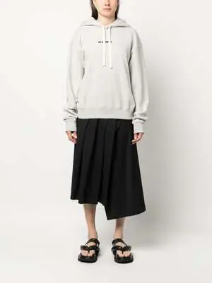 JIL SANDER Logo-print Hoodie - Grey