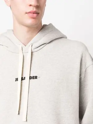 JIL SANDER Logo-print Hoodie - Grey