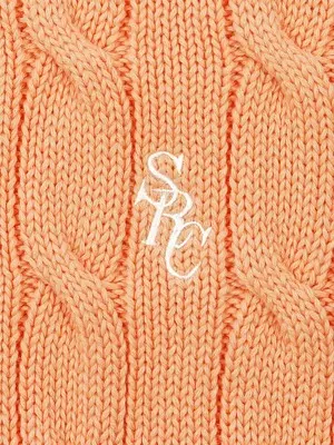 SPORTY & RICH Logo-embroidered Cable-knit Jumper