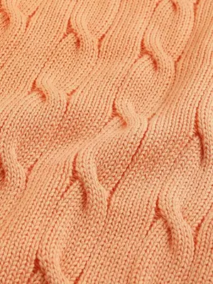 SPORTY & RICH Logo-embroidered Cable-knit Jumper