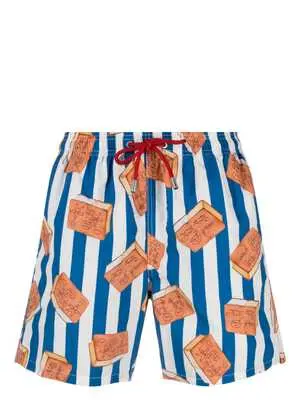 MC2 SAINT BARTH Gustavia Cucciolone-print Swim Shorts - Blue