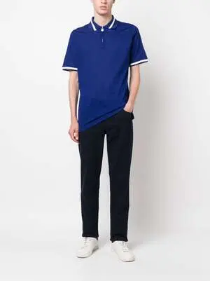 Kiton Piqué Zip-fastening Polo Shirt