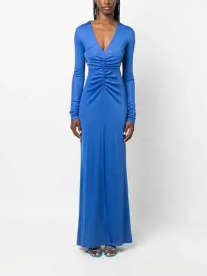 Patrizia Pepe Open-back Ruched Maxi Dress