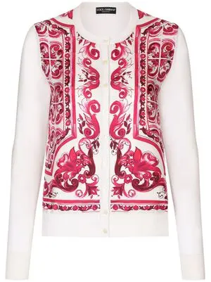 DOLCE & GABBANA Dolce & Gabbana Majolica-Print Silk Cardigan