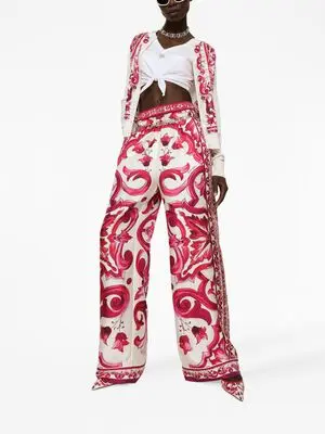 Dolce & Gabbana Majolica-print Silk Cardigan - White