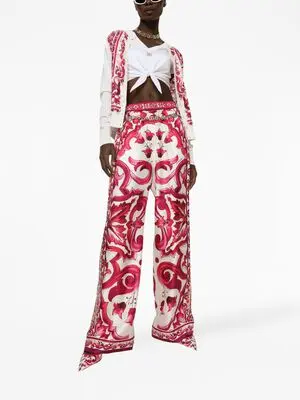 Dolce & Gabbana Majolica-print Silk Cardigan - White
