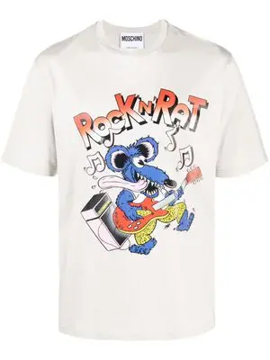 Moschino Graphic-print Cotton T-shirt - Grey