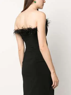 Patrizia Pepe Feather-detailing Top - Black