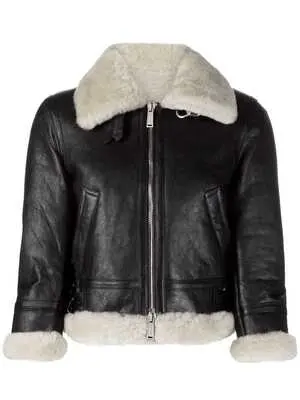 Dsquared2 Cropped Shearling Jacket