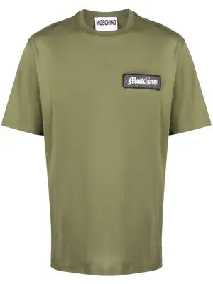Moschino Logo-patch Organic-cotton T-shirt - Green