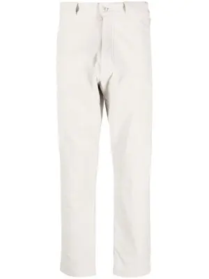 Moschino Logo-patch Straight-leg Trousers - Grey