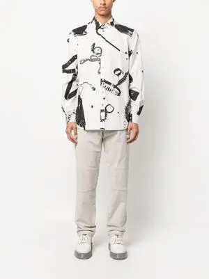 Moschino Logo-patch Straight-leg Trousers