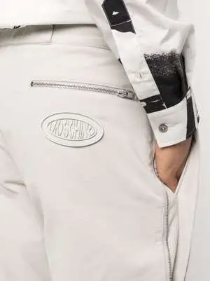 Moschino Logo-patch Straight-leg Trousers