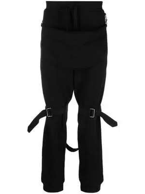 Moschino Buckled Layered Straight Trousers