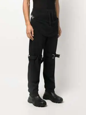 Moschino Buckled Layered Straight Trousers