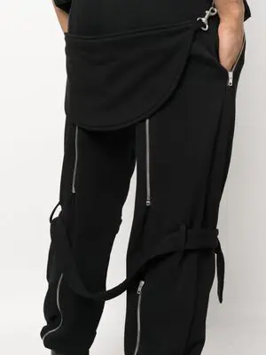 Moschino Buckled Layered Straight Trousers