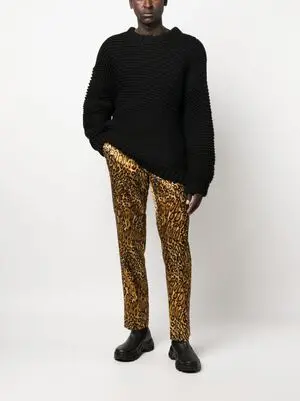 Moschino Animal-print Slim-cut Trousers