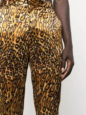 Moschino Animal-print Slim-cut Trousers