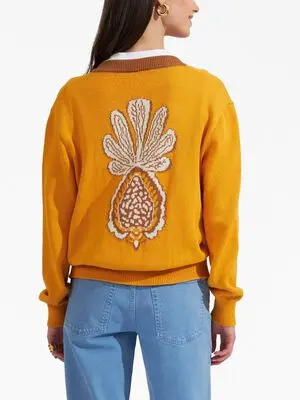 La DoubleJ Pineapple-print Cardigan - Orange
