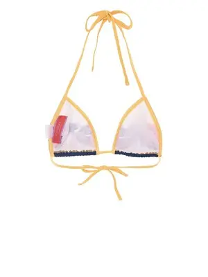 La DoubleJ Tropical-print Bikini Top - Neutrals