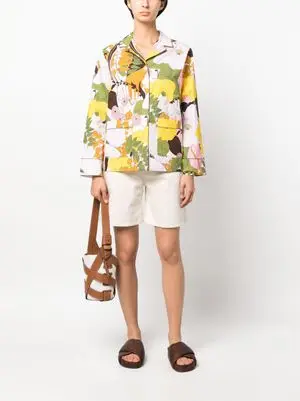 La DoubleJ Floral-print Cotton Shirt - Neutrals
