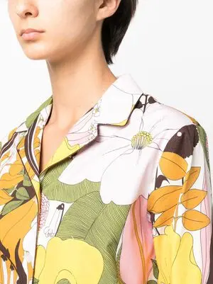 La DoubleJ Floral-print Cotton Shirt - Neutrals
