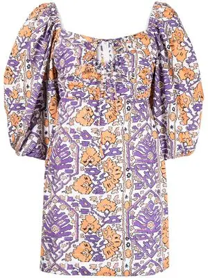 Rhode Jeanne Graphic-print Thigh-length Dress - Purple