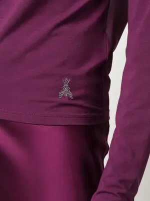 Patrizia Pepe Rhinestone-embellished Jersey Sweatshirt