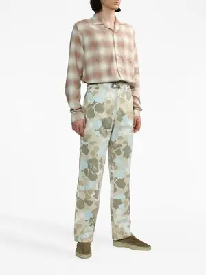 Rhude Logo-embroidered Check-print Shirt
