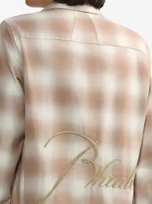 Rhude Logo-embroidered Check-print Shirt