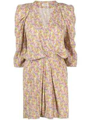 Zadig&Voltaire Floral Wings-print Mini Dress - Yellow