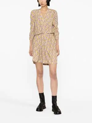 Zadig&Voltaire Floral Wings-print Mini Dress - Yellow