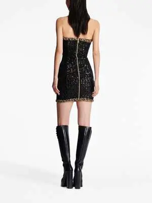 Balmain Sequin-embellishment Bustier Minidress