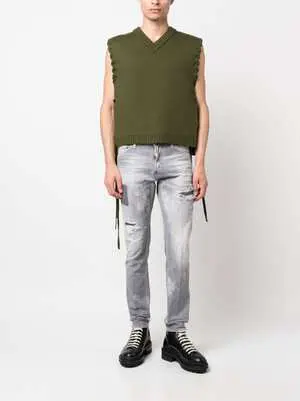 Dsquared2 Straight-leg Distressed Jeans - Grey