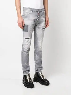 Dsquared2 Straight-leg Distressed Jeans - Grey
