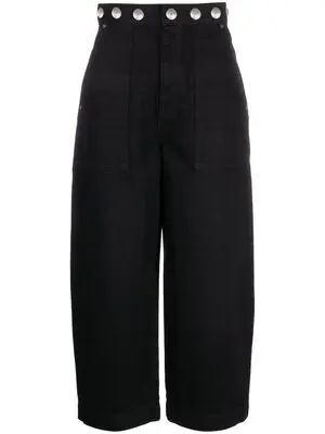 Khaite Stud-detail Cropped Jeans - Black