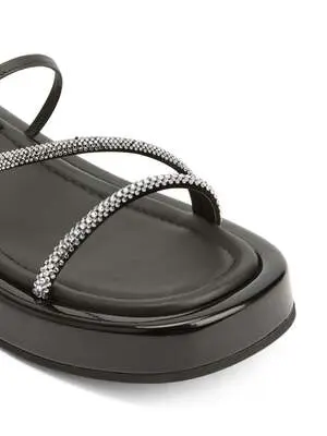 GIUSEPPE ZANOTTI Melbourne Lace Up Flatform Sandals - Black