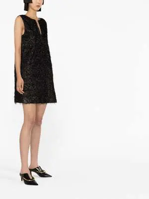 Fabiana Filippi Metallic-threading Fringed Mini Dress