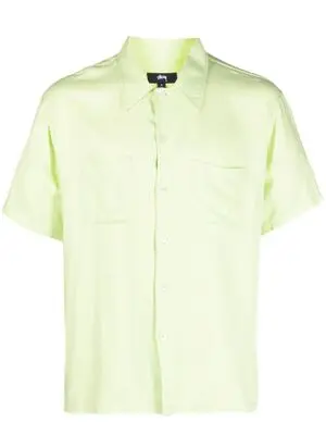 StÜssy Contrast-stitching Short-sleeve Shirt - Green