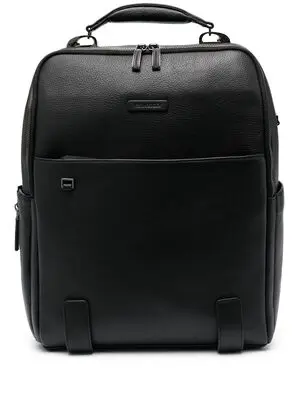PIQUADRO Leather Backpack - Black