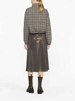 Brunello Cucinelli Checked Padded Hooded Jacket