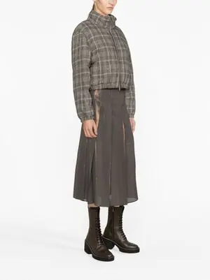 Brunello Cucinelli Checked Padded Hooded Jacket