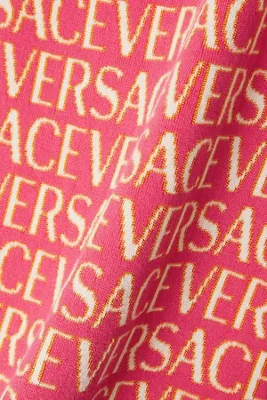 Versace Embellished Jacquard-knit Cotton-blend Mini Dress