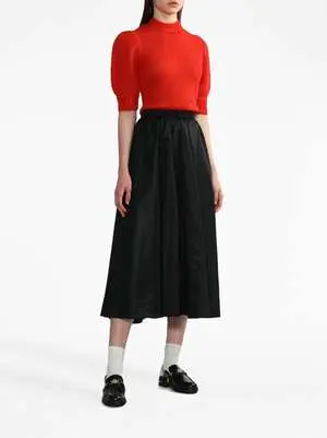 GANNI Logo-ebroide Puff-sleeve Juper